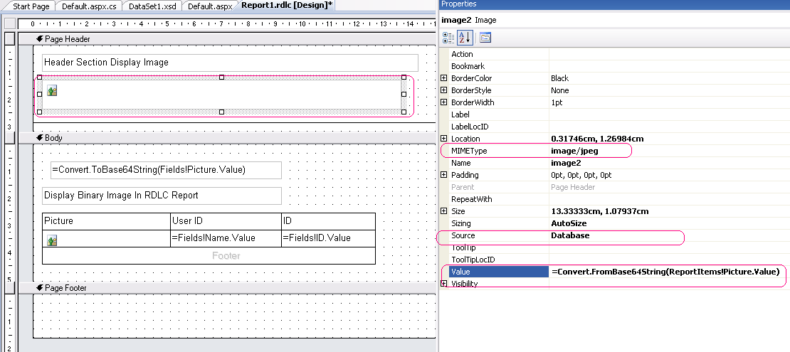 Display Image in Page Header & Footer Section in RDLC Report (Microsoft Report Viewer)